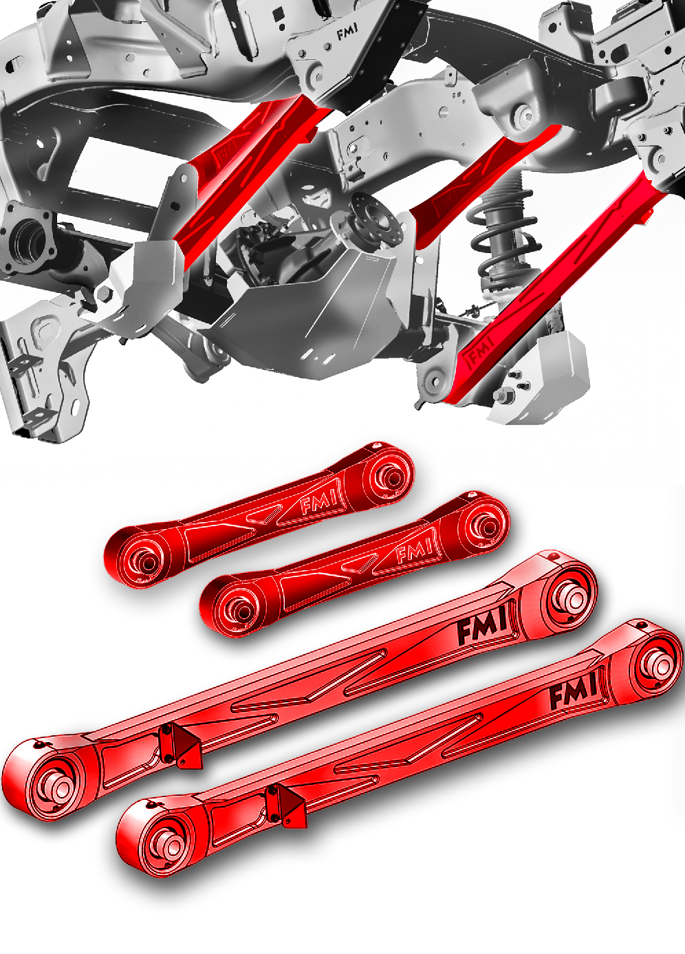 2024 Ranger Raptor Rear Suspension Kit - Billet Aluminum Arms with Ult ...