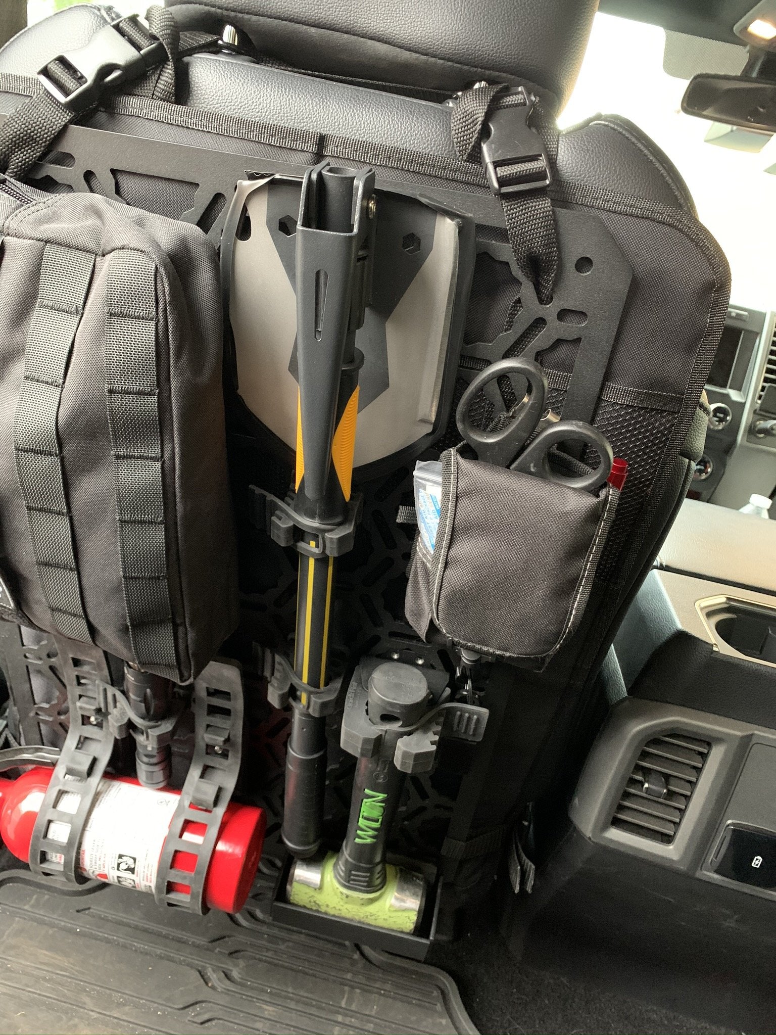 Off-Road Seat Back Panel Kit with Shovel - Hammer - Fire Extinguisher ...