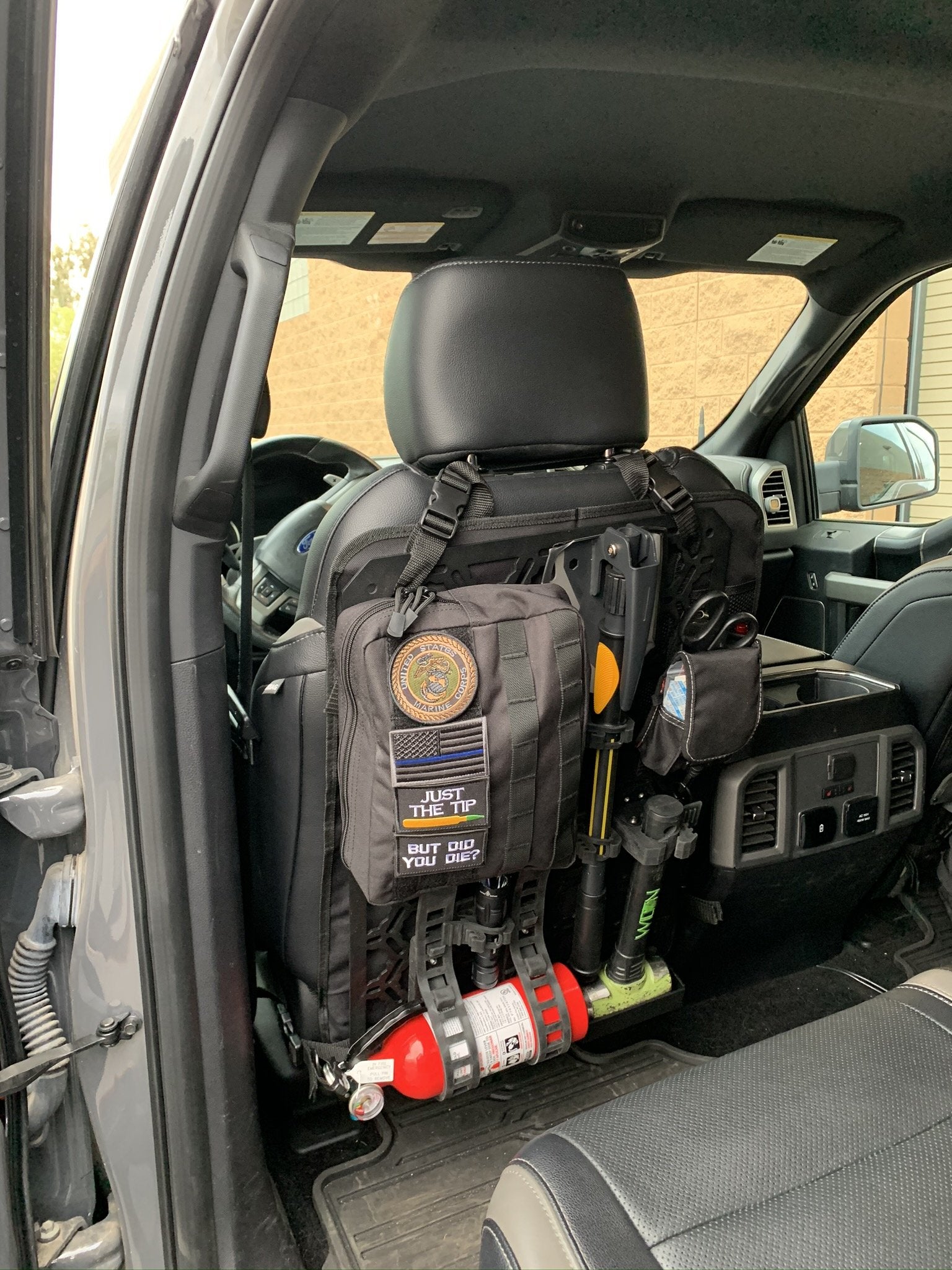 Off-Road Seat Back Panel Kit with Shovel - Hammer - Fire Extinguisher ...